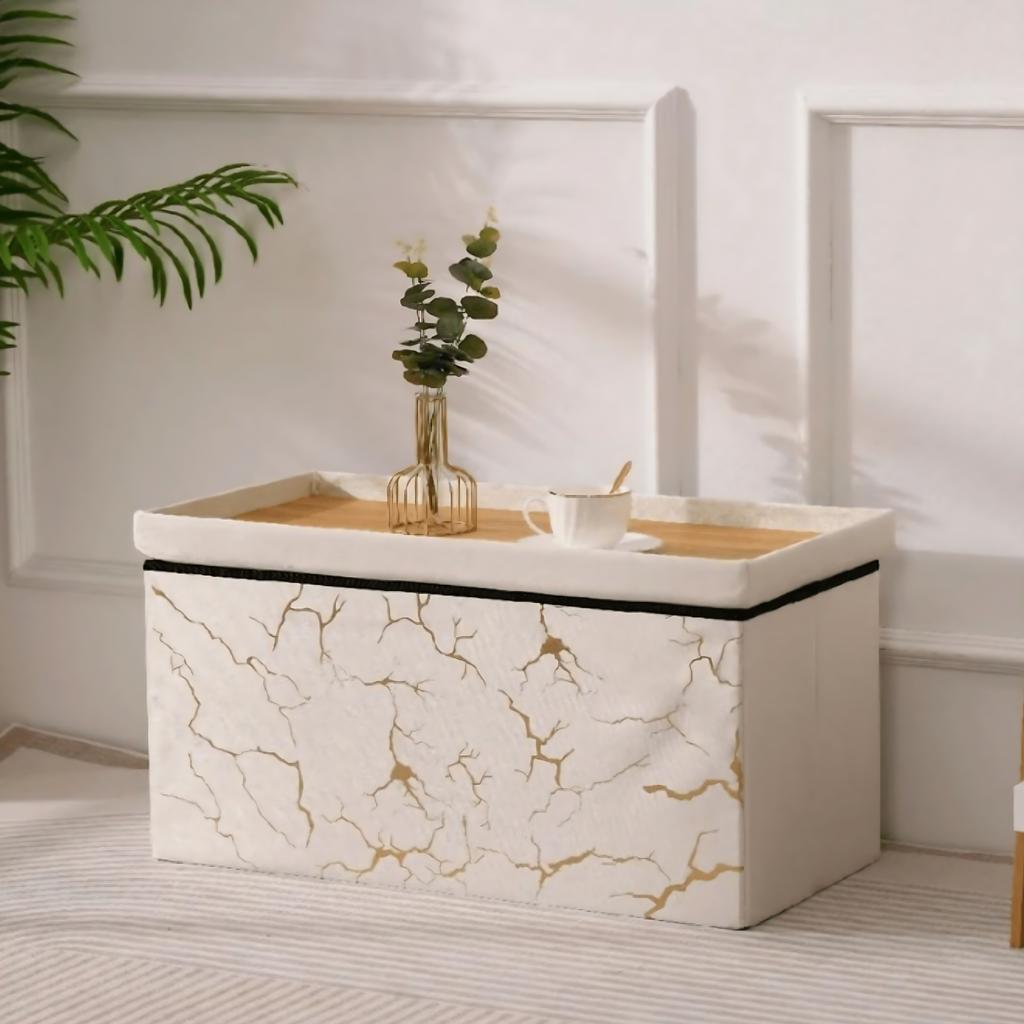 2 in 1 Ottoman Storage Table